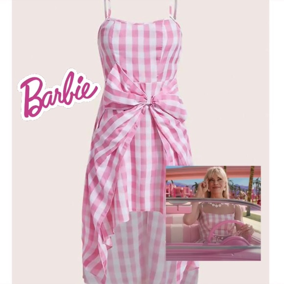 Barbie | Dresses | Gingham Pink Barbie Style Dress | Poshmark